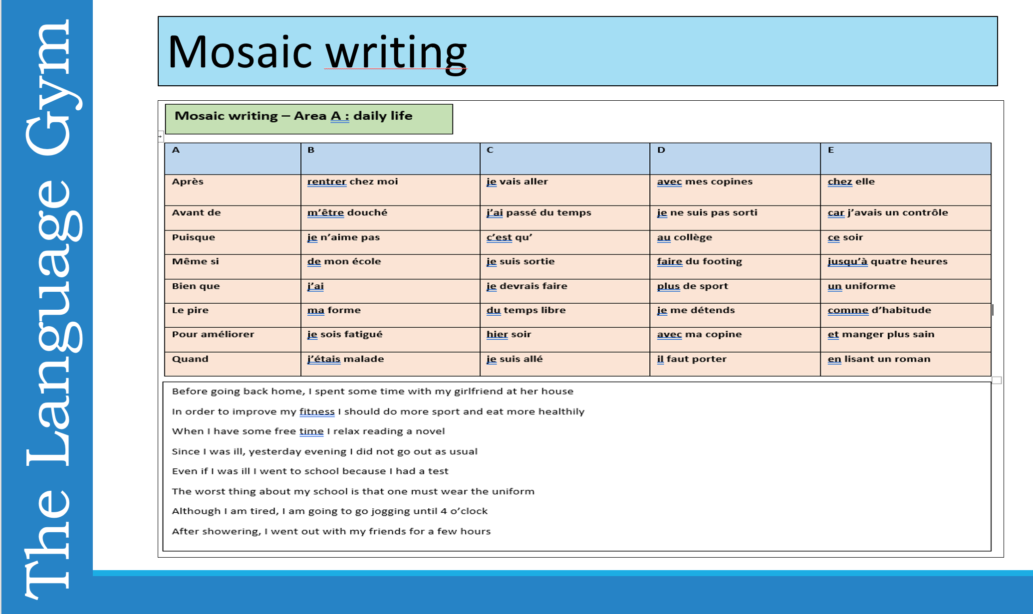 30 | July | 2018 | The Language Gym
